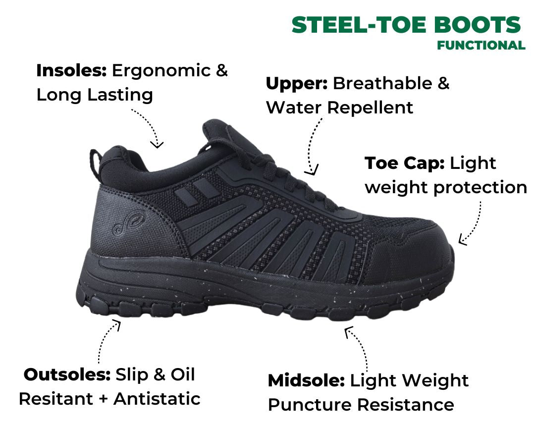 Eco Aluminium Safety-toe Shoes - FLOW – Light Treads